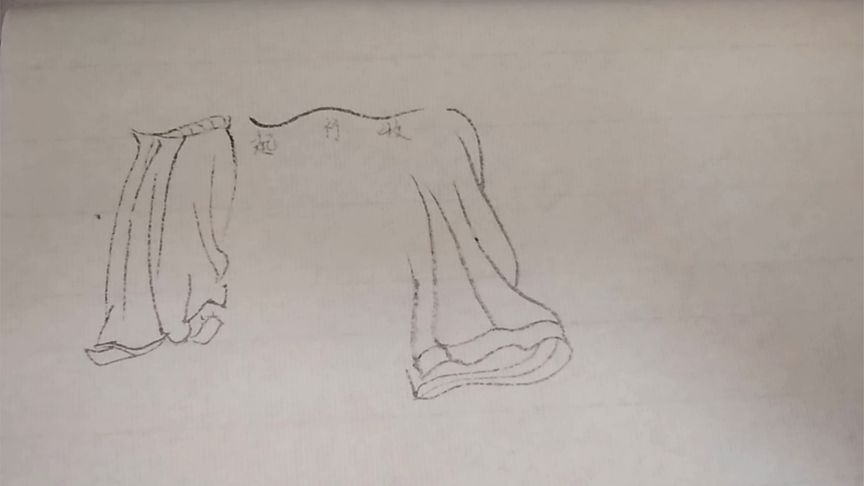 国画知识:古装衣纹的画法,线条要一气呵成