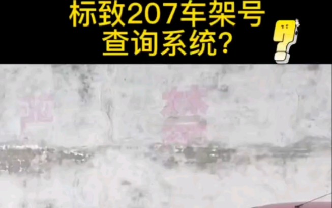 标致207车架号查询系统?