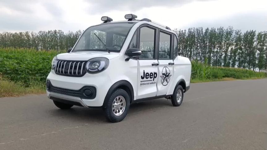 电动四轮皮卡车双排四门带货箱家用代步接送孩子拉货载货