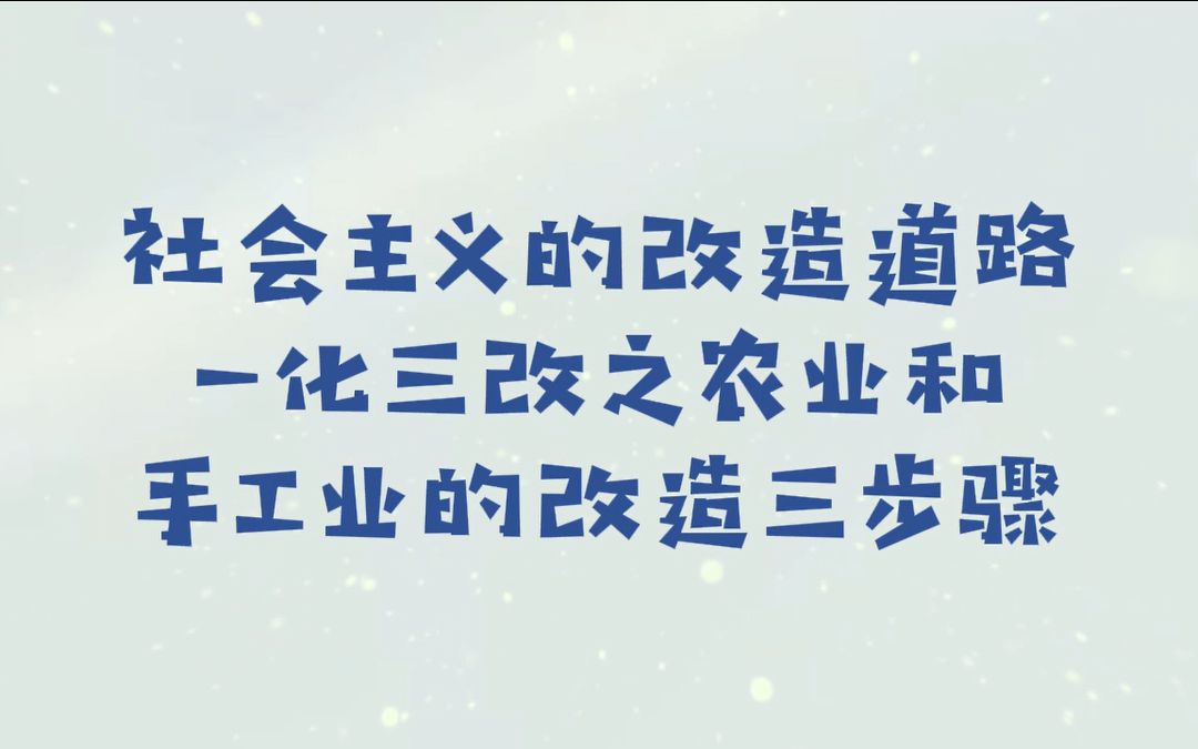 社科赛斯考研政治网课38 社会主义的改造道路 一化三改之农业和手工...