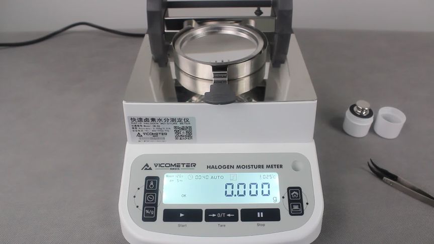 VM-5S卤素水分测定仪量程校准(单点校准)操作视频