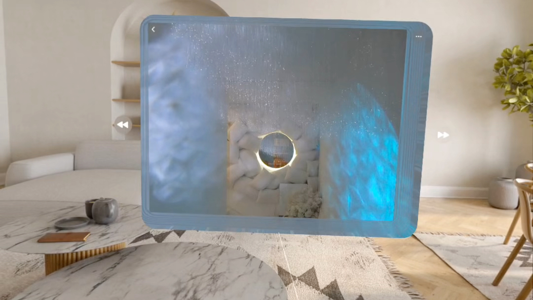 用quest3查看果子的空间视频,其实就是3d图片和视频