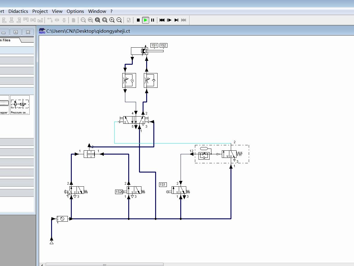 FESTO FLUIDSIM 气动仿真-延时阀组仿真练习教程