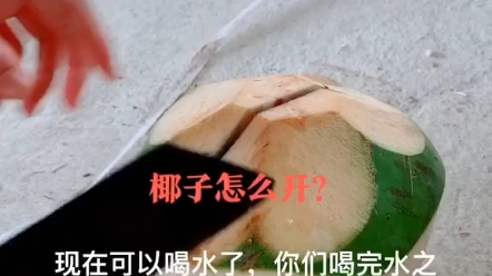 收到椰子后用开椰器怎样打开,一学就会