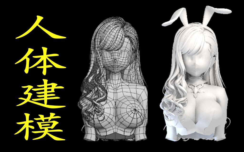 兔年必学的兔女郎人体结构布线教学,建模人必学的3dmax人物建模!