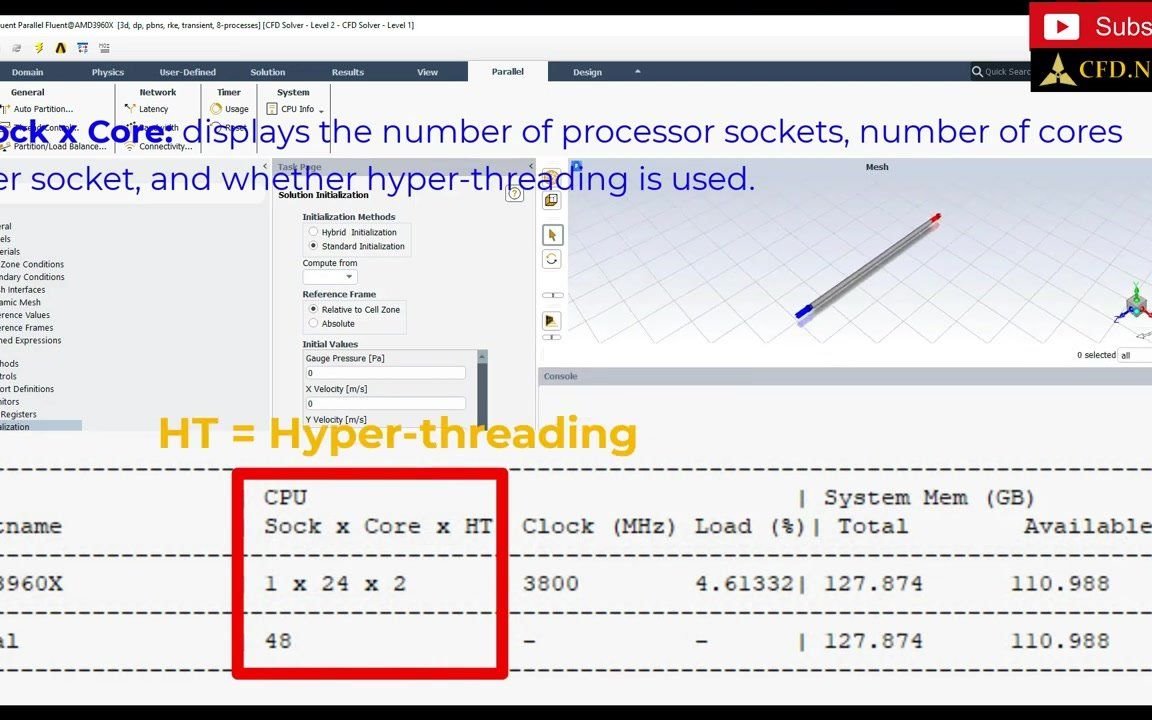 基于Ansys Fluent 查看仿真工作站的CPU, GPU, RAM内存及计算时间等