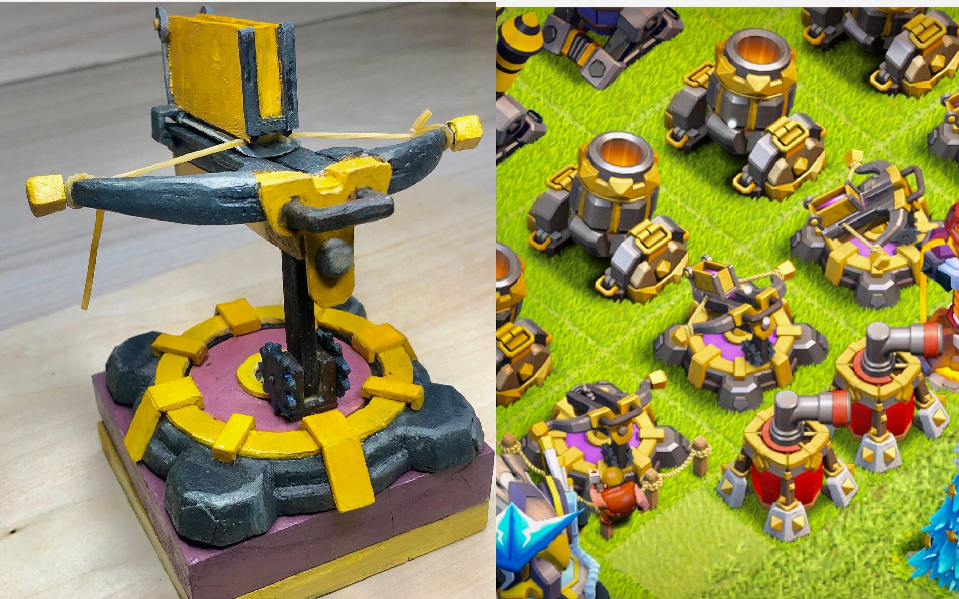 【手工】部落冲突X连弩,木质制作可以发射“黑水”