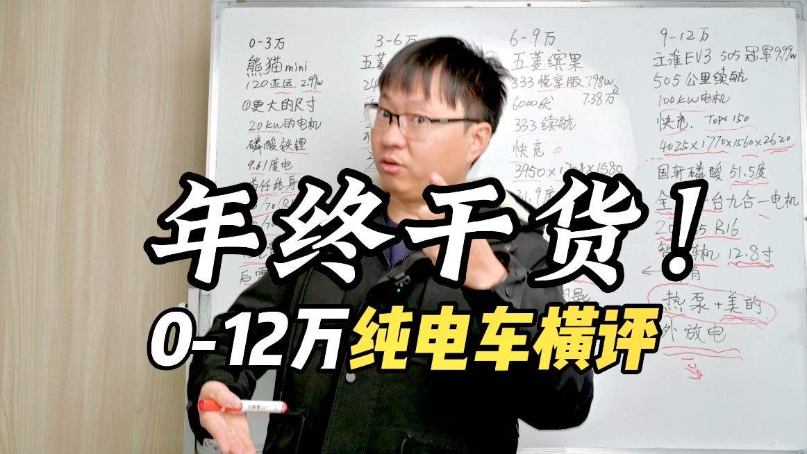 2023年度12万内入门电动车大横评!买小车看这一个视频就够!