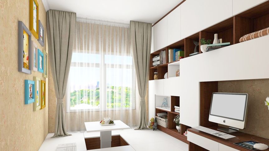 美家榻榻米与书柜书桌设计全过程(VR全景效果图设计)