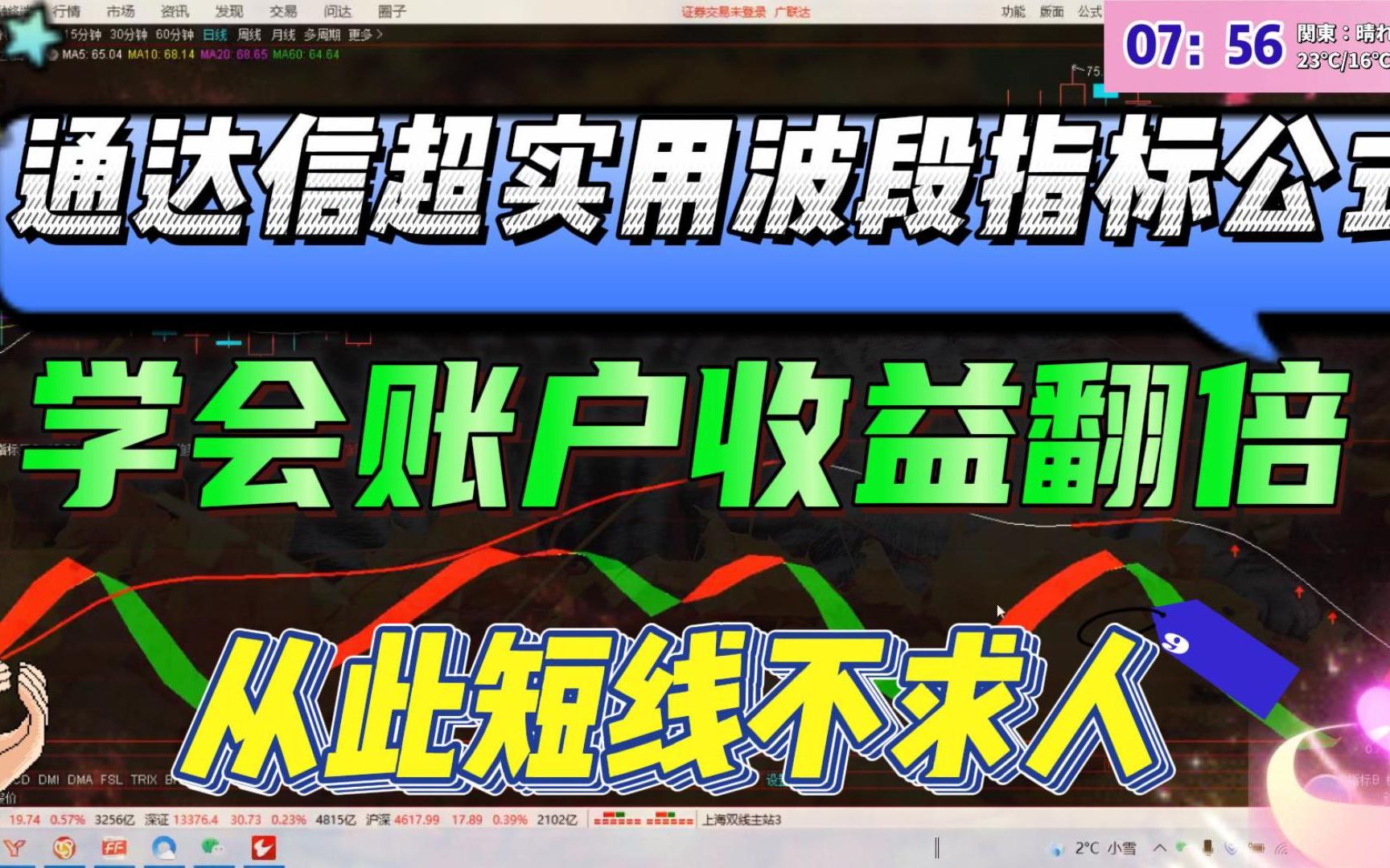 通达信超级实用的波段指标公式,学会实现账户收益翻倍,从此短线不求人!