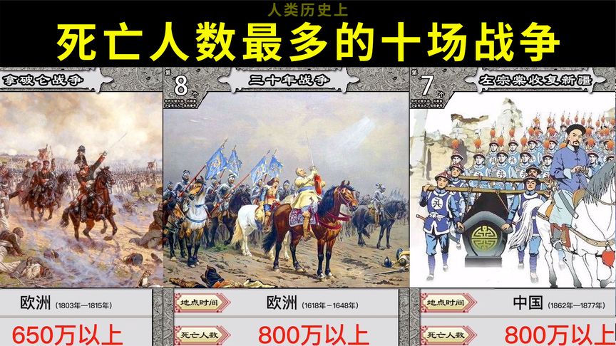 人类历史上死亡人数最多的十场战争,四场发生在中国?