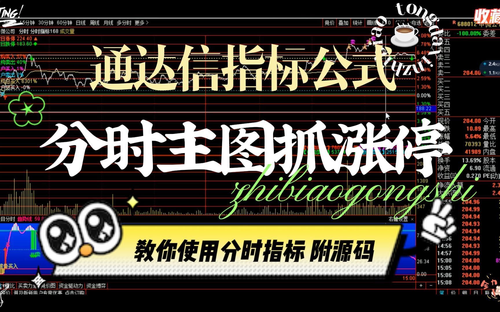 六月荷花香满湖——还不会使用分时指标吗?通达信分时主图抓涨停,附...