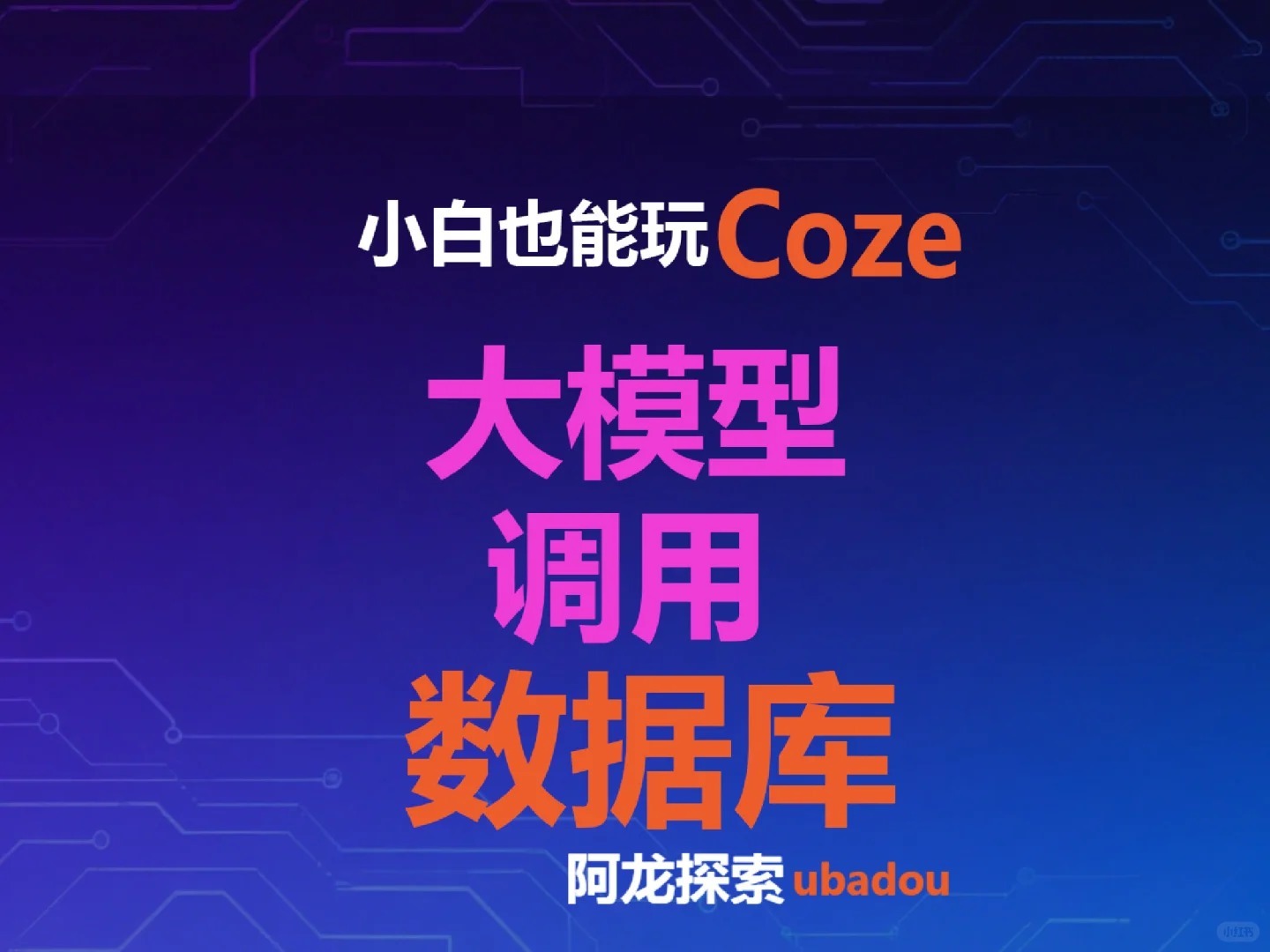 Coze 扣子 0基础入门 大模型调用数据库