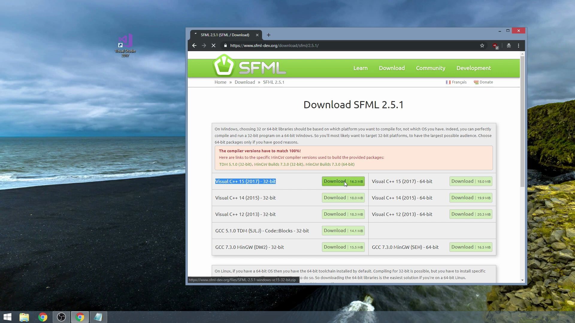 如何使用Visual Studio设置SFML 2.5.1(适用于vs2019)