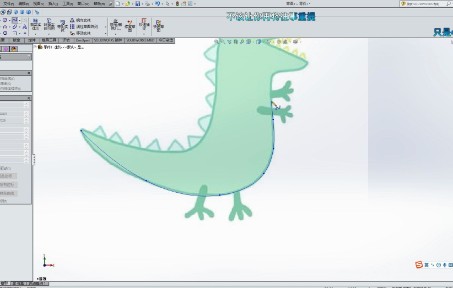 小猪佩奇乔治的恐龙Solidworks三维建模01