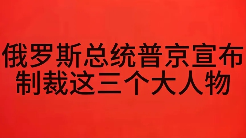 6.俄罗斯总统普京宣布,制裁这三个大人物