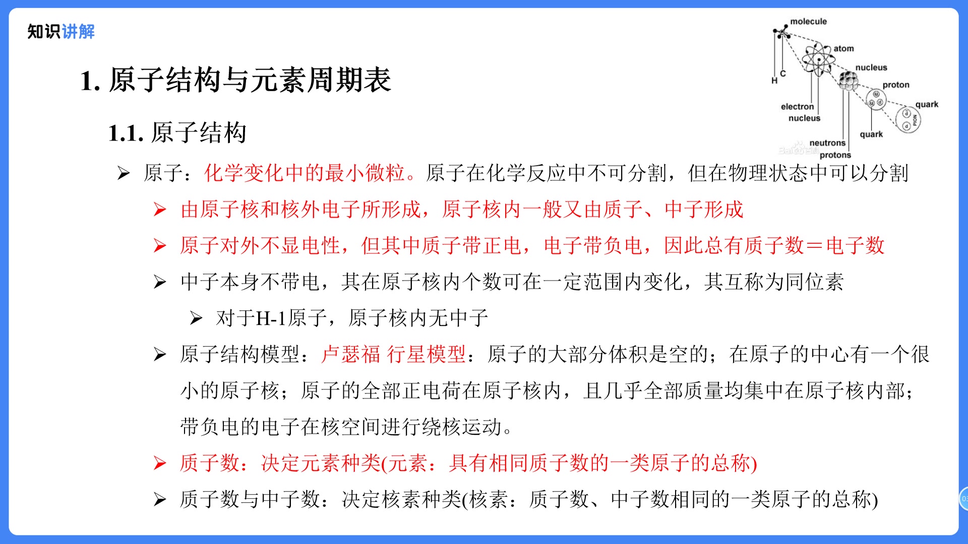 专题回顾一 物质的微观构成与分类