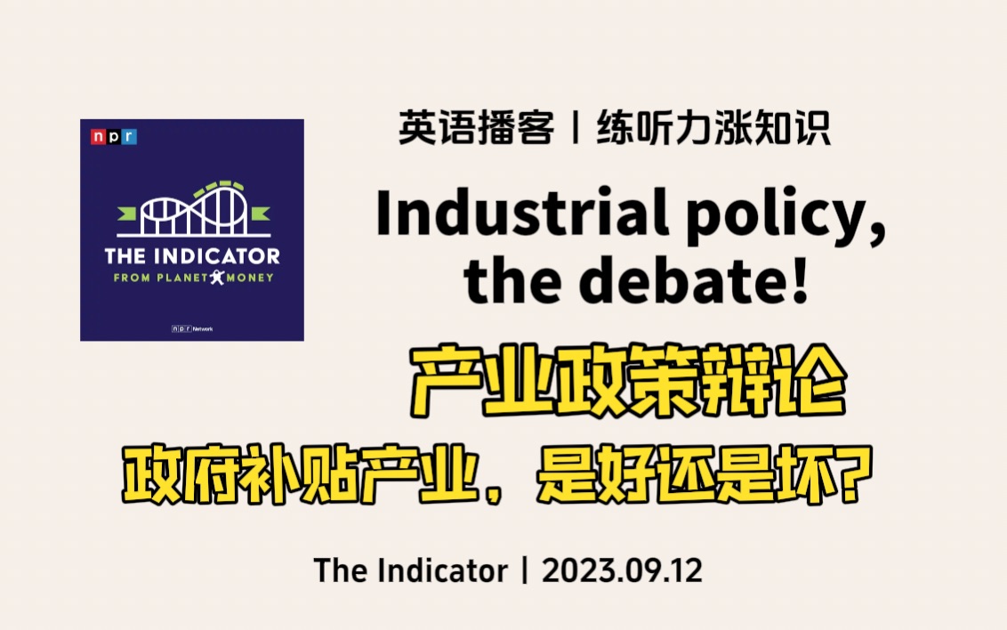 ...政府产业补贴政策有益还是有害?|商业经济 NPR Podcast 中英字幕