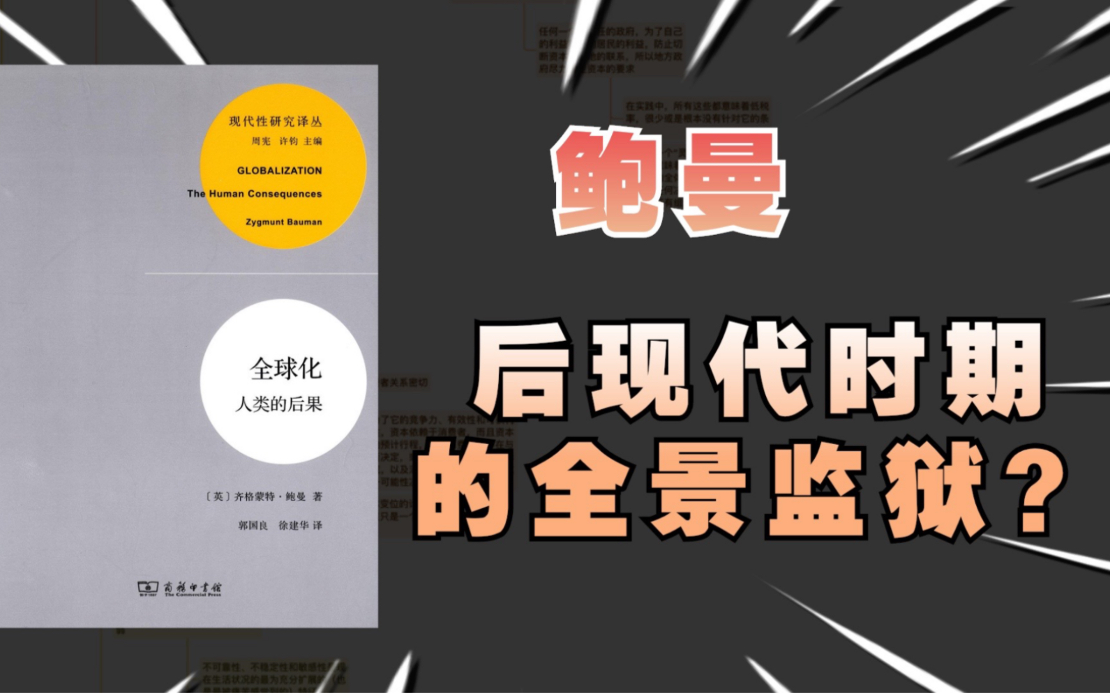 后现代时期的全景监狱:数据库和对观监狱|鲍曼【全球化:人类的后果】