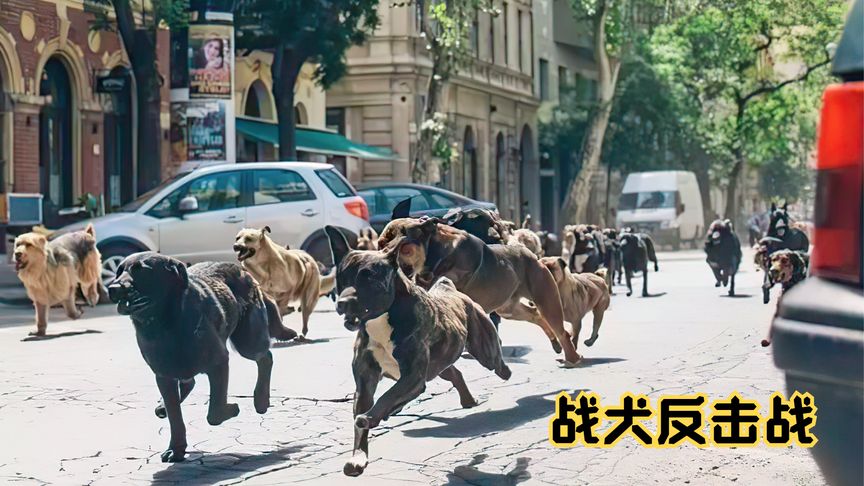 残酷斗狗场上的战犬率领二百多只同类大反击,在城内大开杀戒