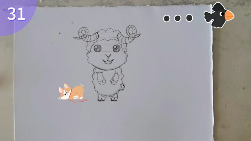 可爱简笔画12生肖—羊