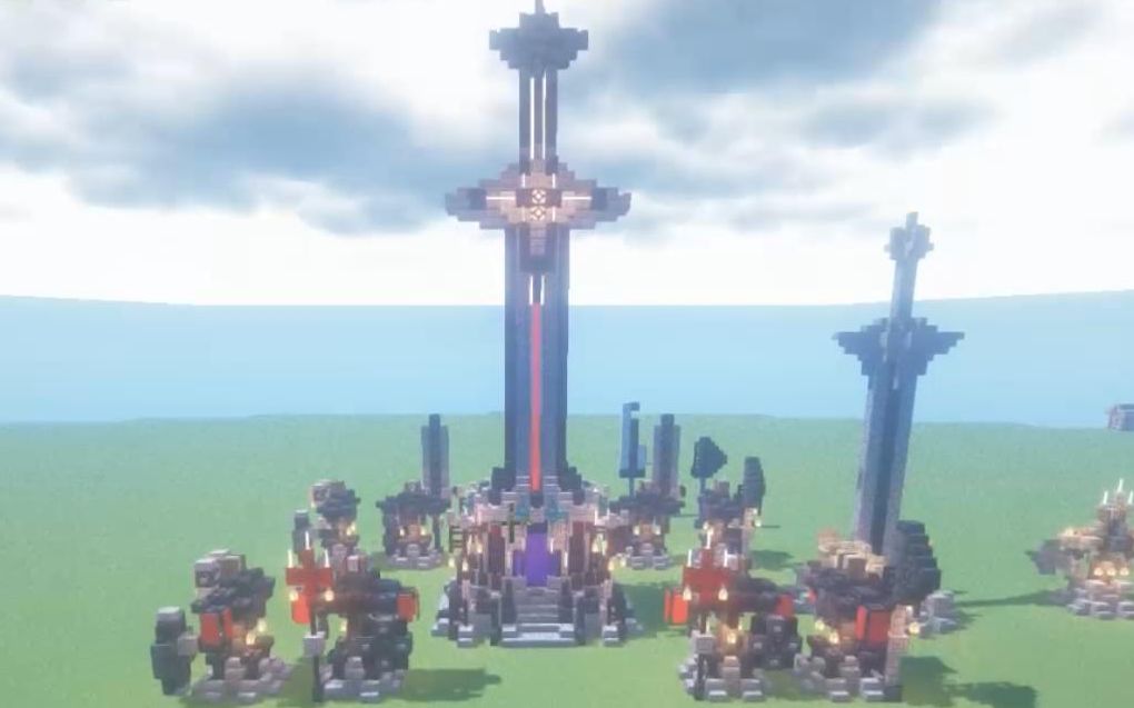 【Minecraft建筑】传送门?石中剑?信标?雕像?我全都要!