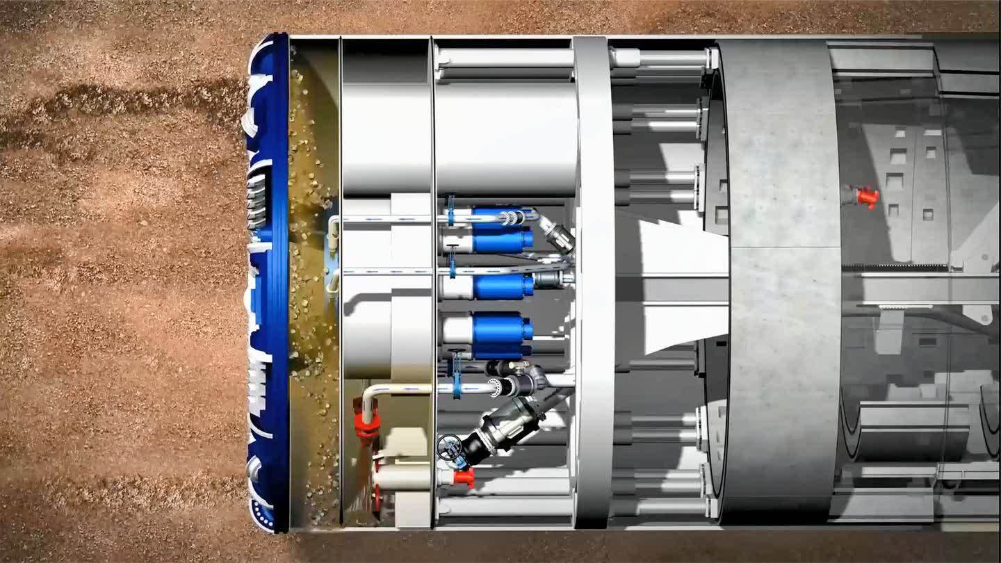 伦敦地铁盾构机施工动画演示,工程巨无霸就是厉害!