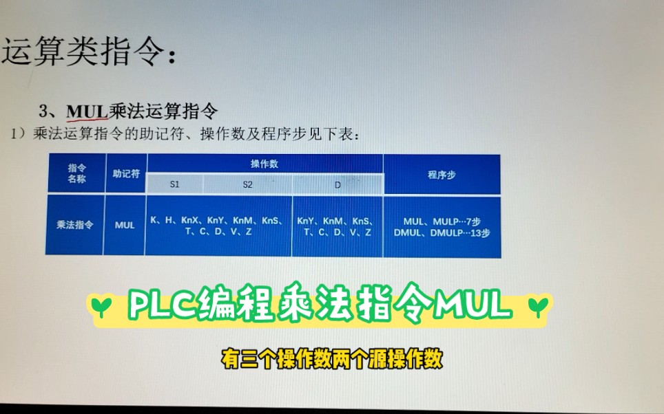 PLC编程乘法指令MUL