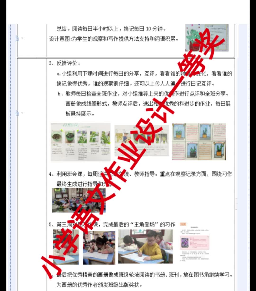 双减背景下小学语文单元单元作业设计一等奖