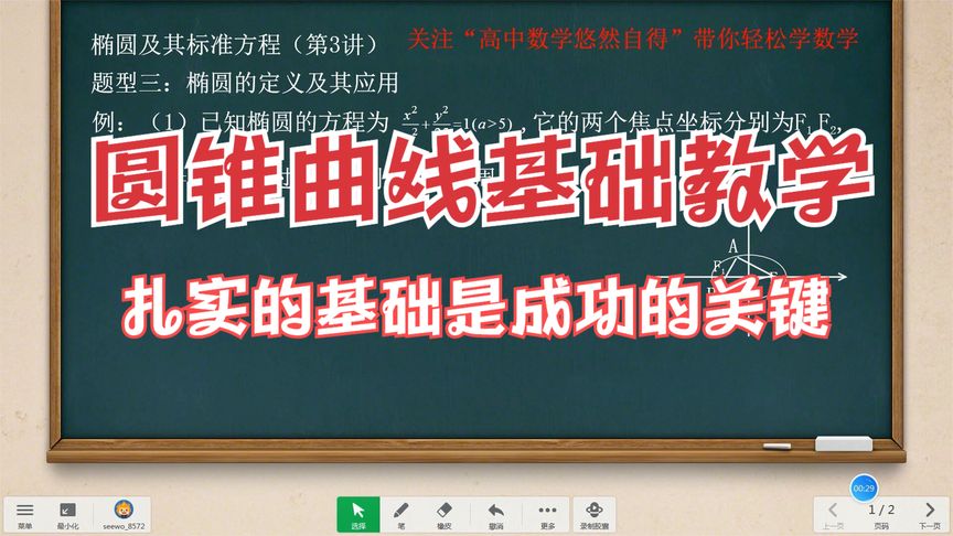 椭圆及其标准方程(第3讲)