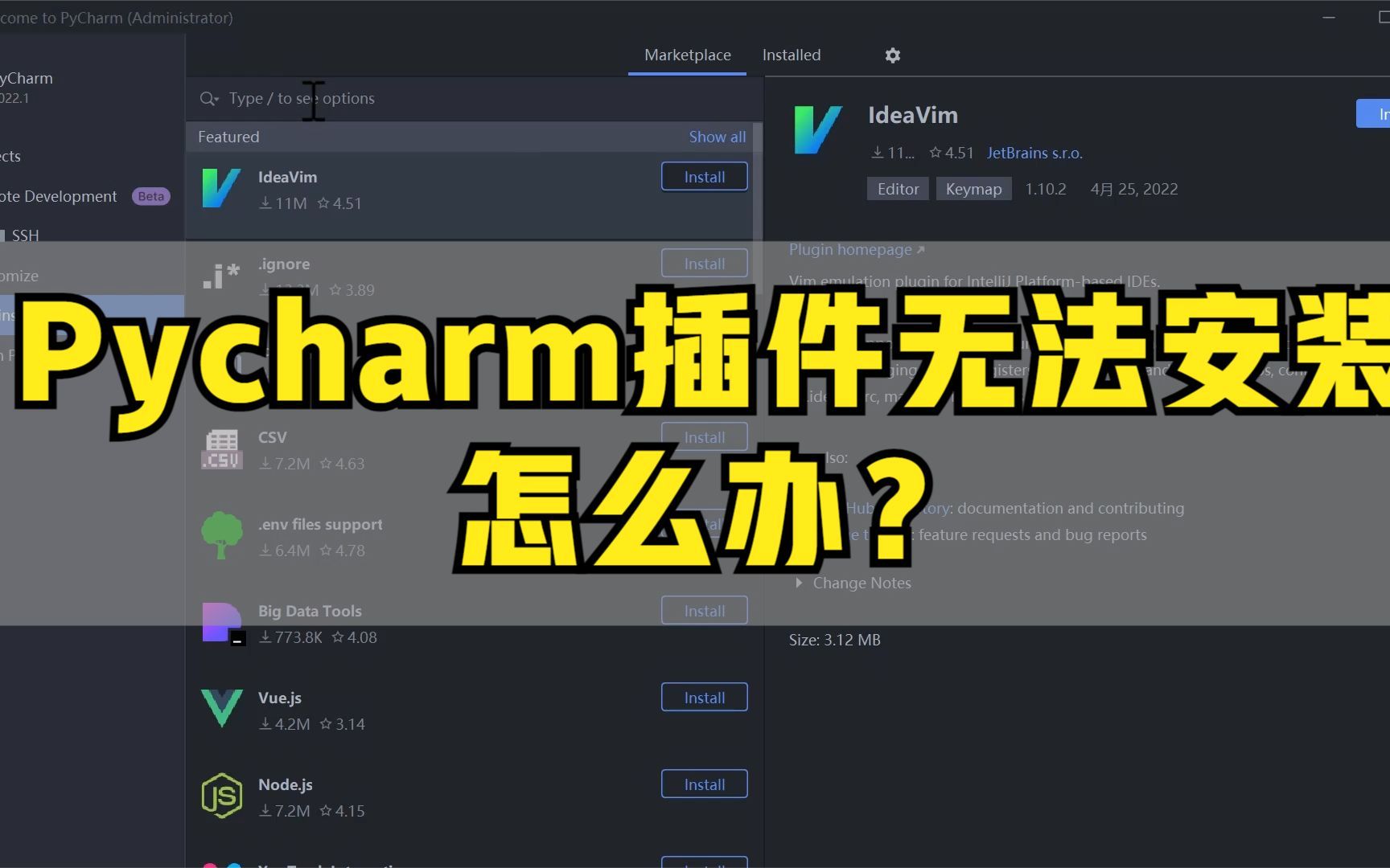 搜不到安装不了pycharm插件怎么办?