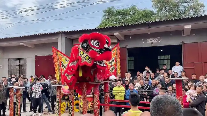 好久没有看到这个舞狮表演了