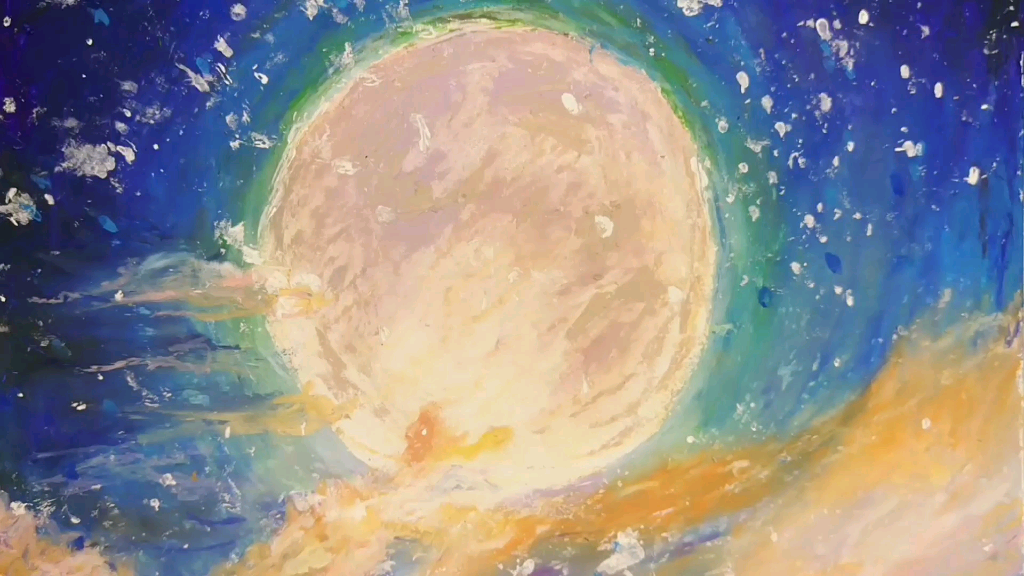 【油画棒】临摹宇宙星空,看着好看画却难画