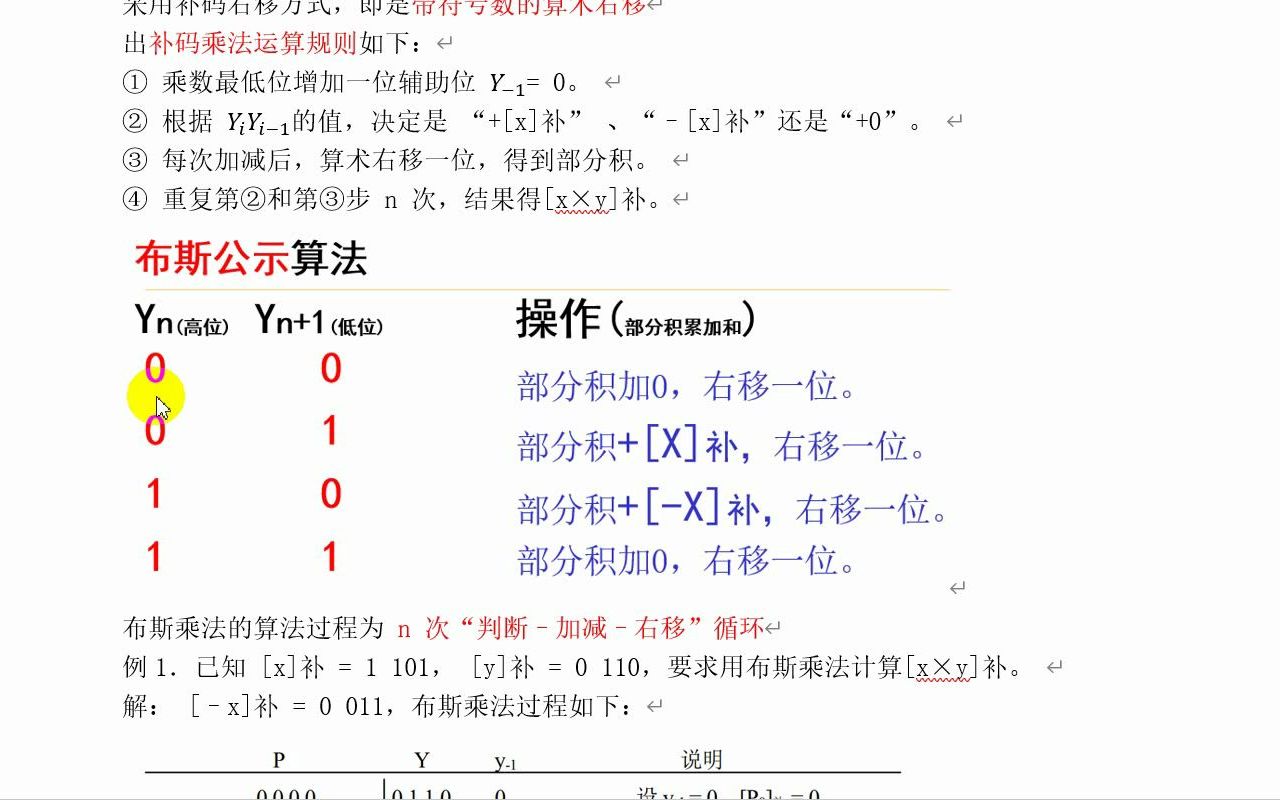 补码一位乘法(布斯公式)