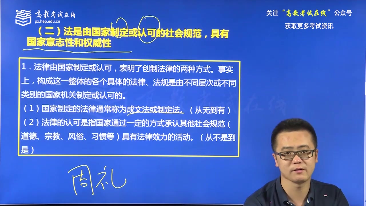 法是由国家制定或认可的社会规范,具有国家意志性和权威性