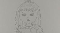 简笔画-时尚模特小姑娘2