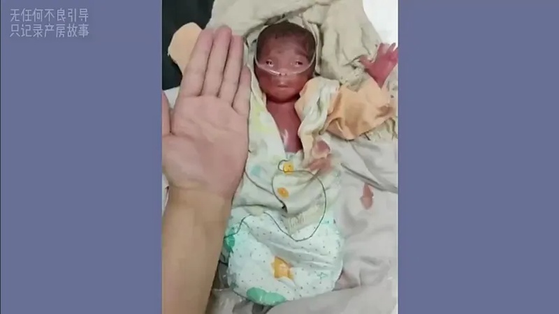 产妇冒死顺产,宝宝出生后吓哭父母,医生的脸都白了