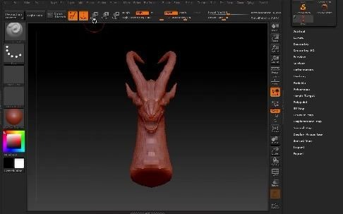 第8节剪辑后ZBrush模型的移动缩放