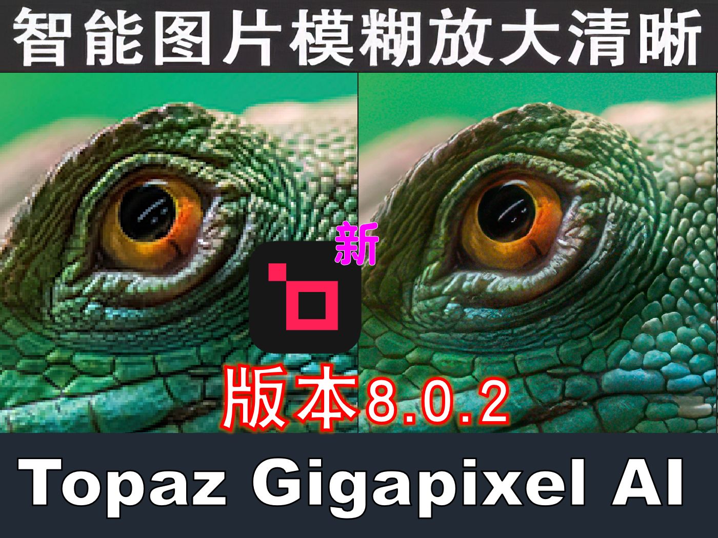 模糊图片无损放大Topaz Gigapixel AI 8.1中文版PS插件软件修复细节...