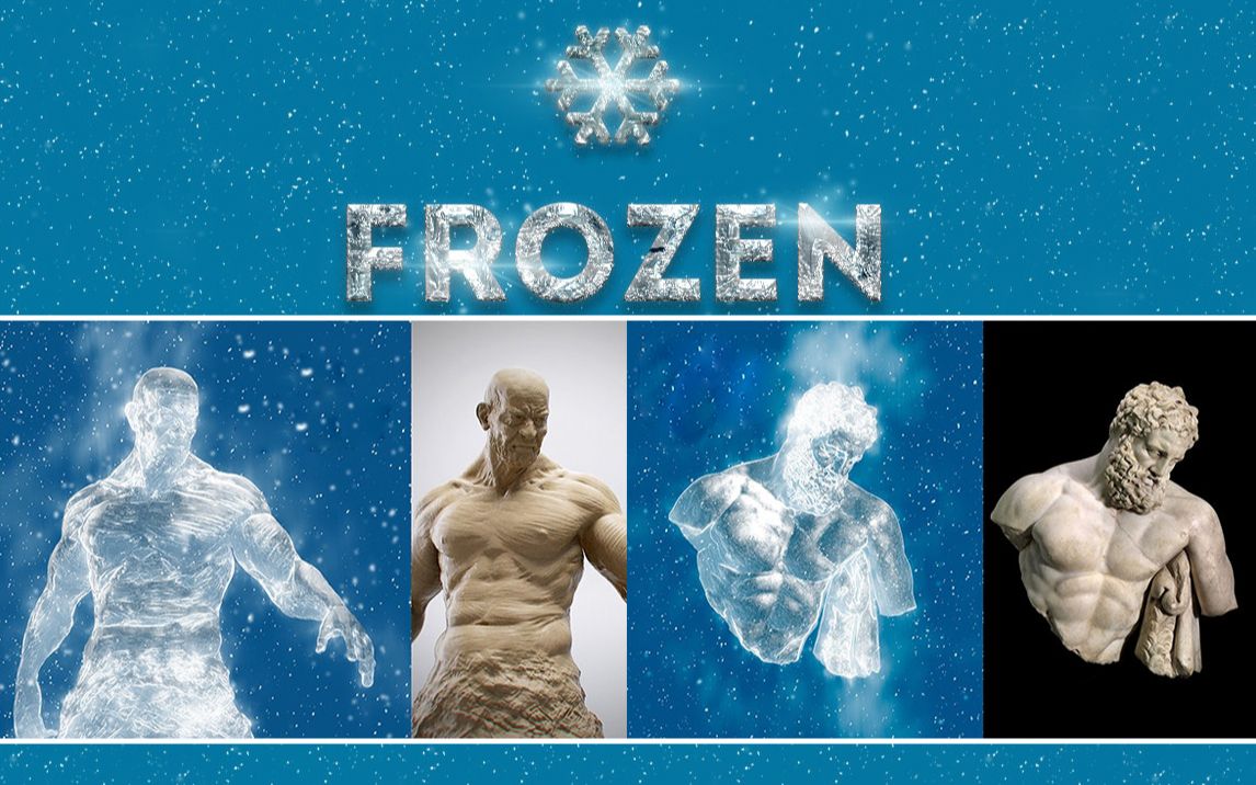 制作冰块雕像人物冰冻素材效果PS动作教程