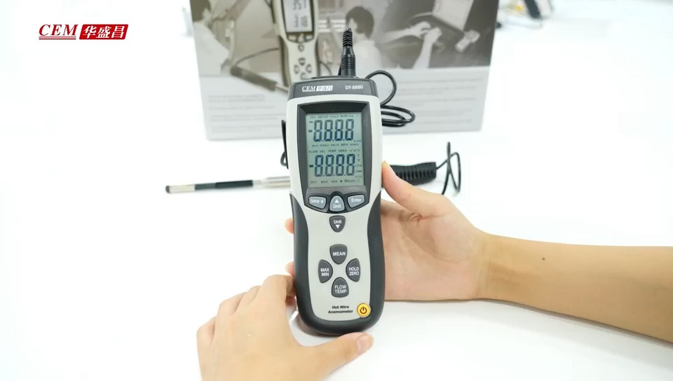 CEM华盛昌热敏式风速仪DT-8880管道风速/风量/风温度测量计