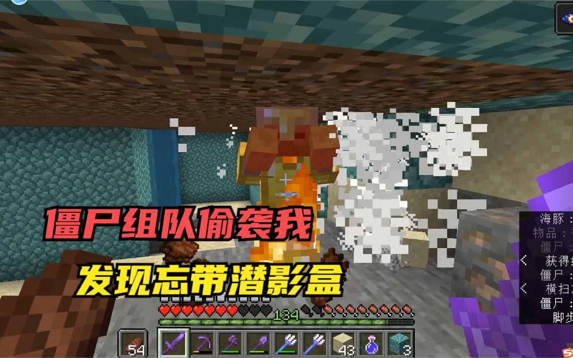 1.18我的世界1019:僵尸组队偷袭我,发现忘带潜影盒_单机游戏热门视频