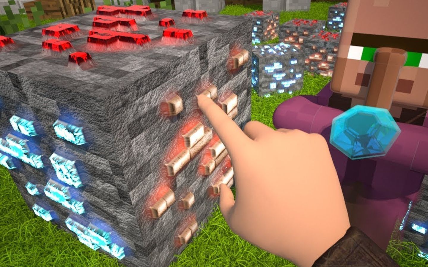 我的世界:六种矿石合一,只有脸白的玩家才能遇到!