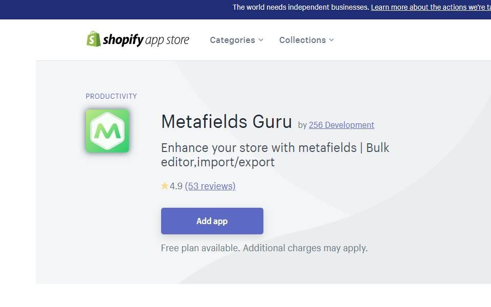 用Metafields Guru 给shopify详情页添加副标题