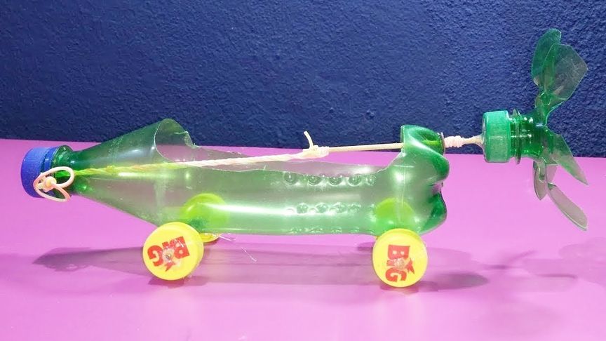 用橡皮筋DIY玩具动力车,网友:看完学到了!