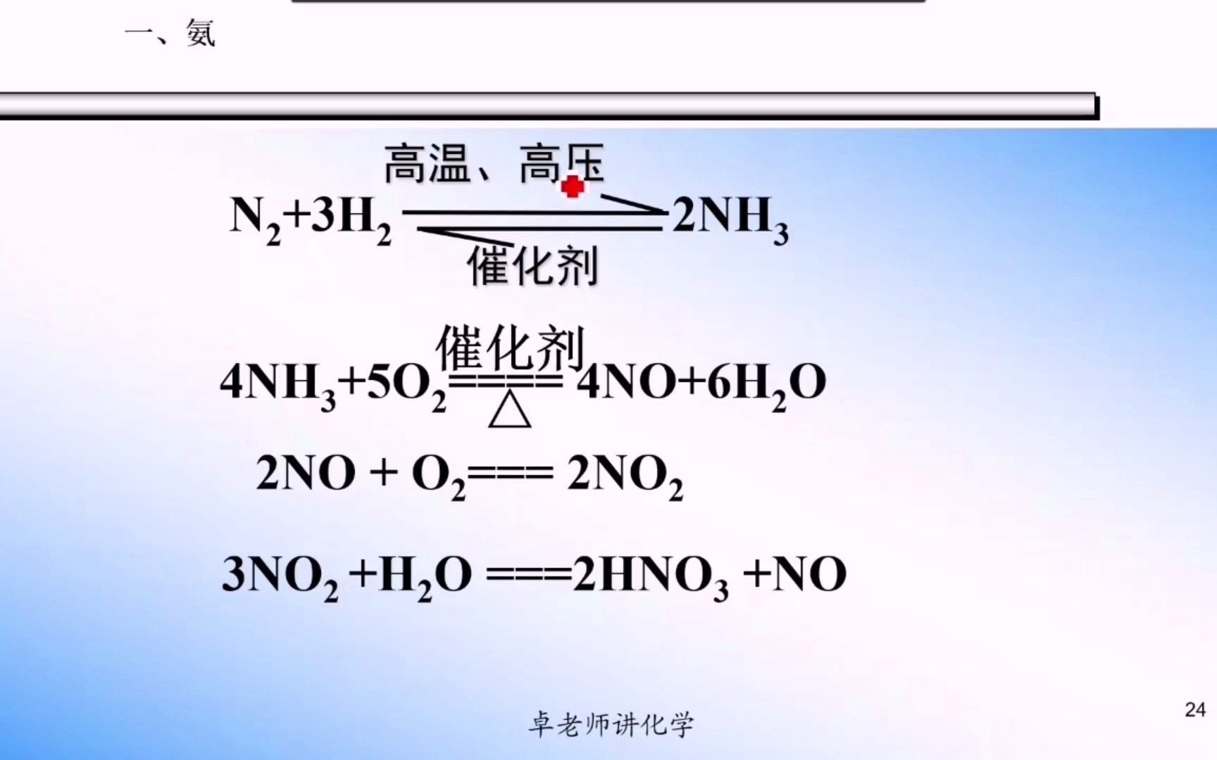 202 氨的催化氧化及氨的应用