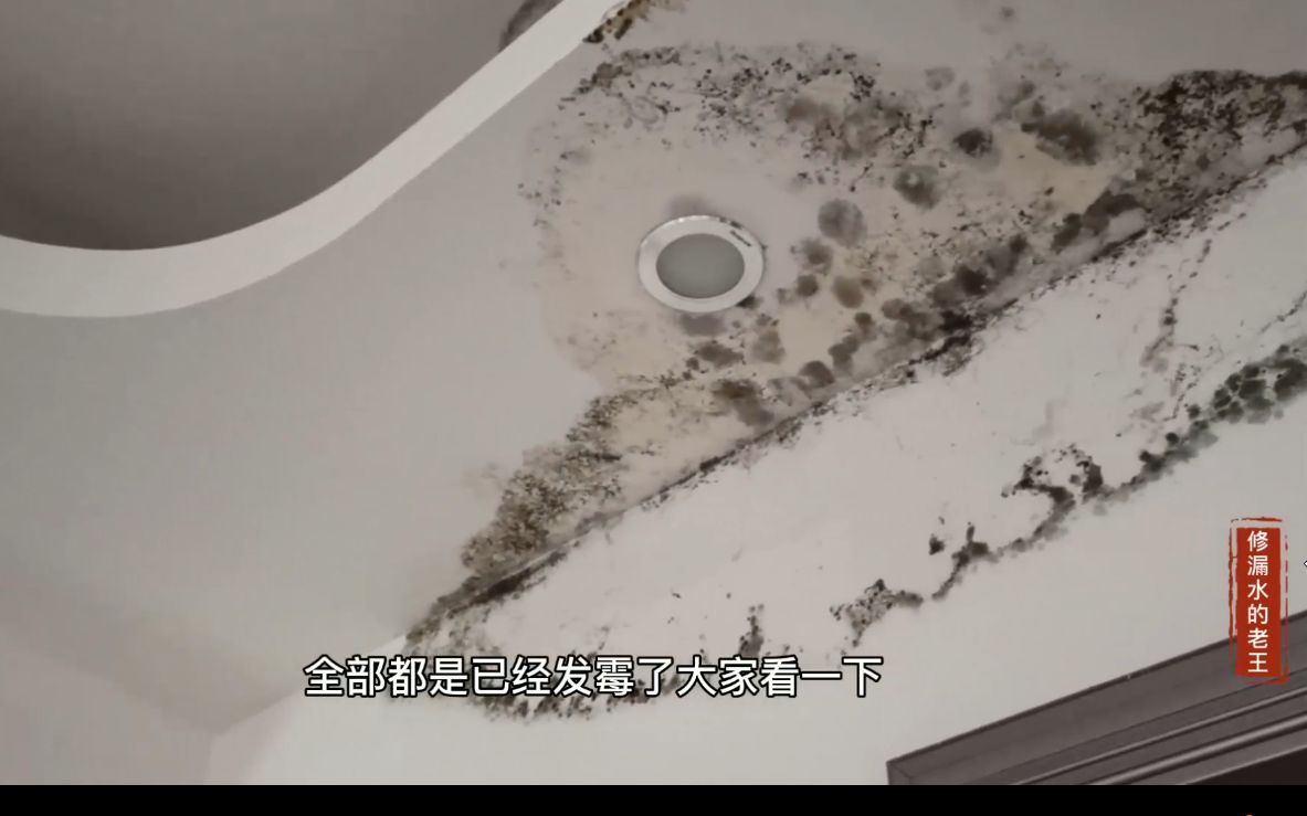 楼下天花板发霉,楼上也漏水严重,压在墙下面的水管漏水也能搞定