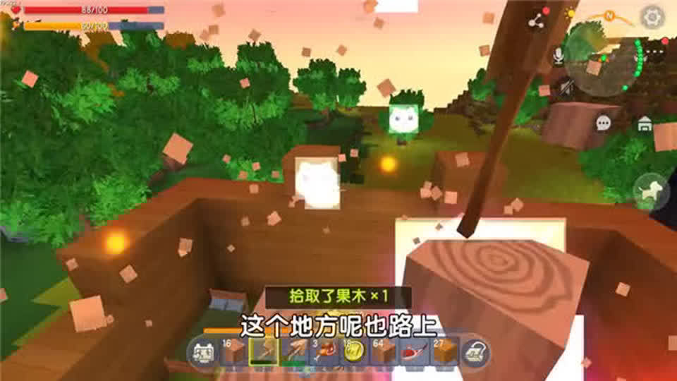 迷你世界:挖木头爆星星,口水喵的生存还没开始就满级又满级