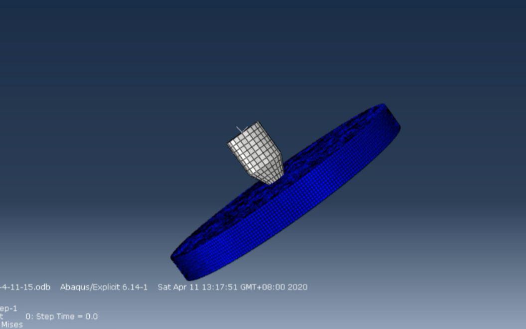 abaqus冲头冲击圆板