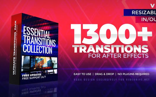 AE模板-1300套色彩转场过渡